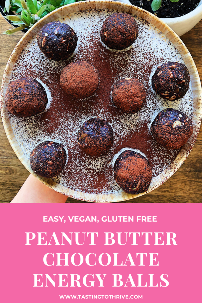 Peanut Butter Chocolate Energy Balls - Tasting to Thrive