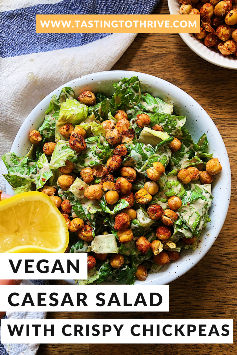 Vegan Caesar Salad Recipe with Crispy Chickpeas - Tasting to Thrive