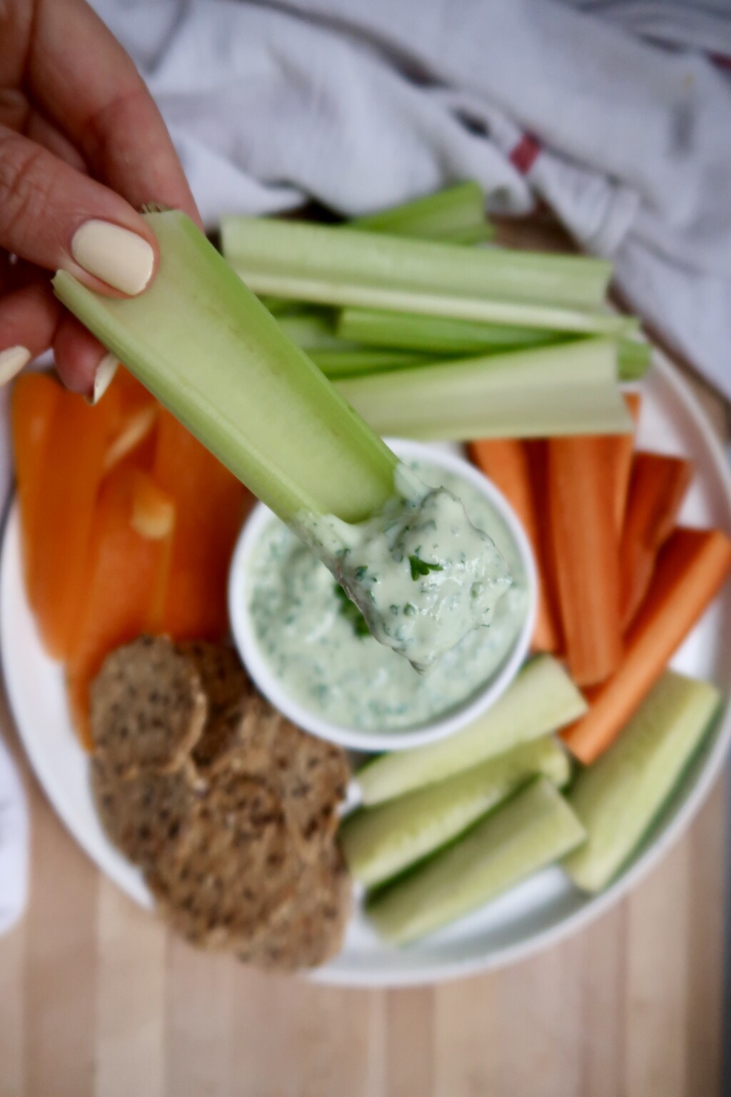 5-Minute Basil Tofu Dip (Vegan!)
