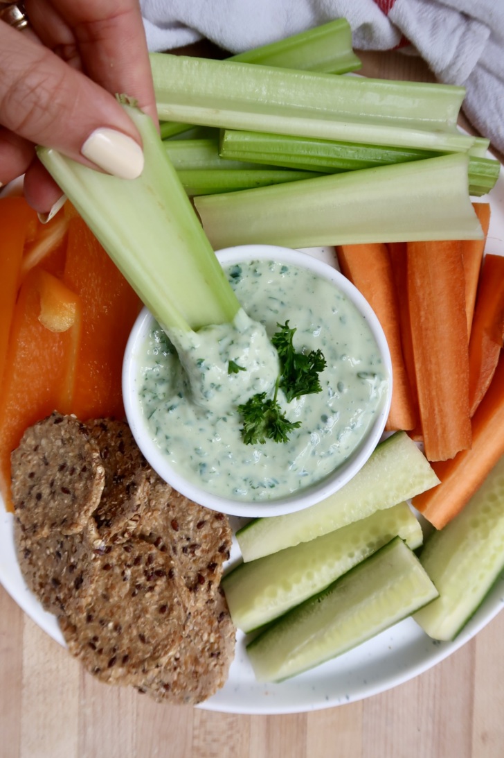5-Minute Basil Tofu Dip (Vegan!)